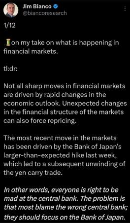 Jim Bianco- 'Global Stock Market Plunge... Blame BOJ'